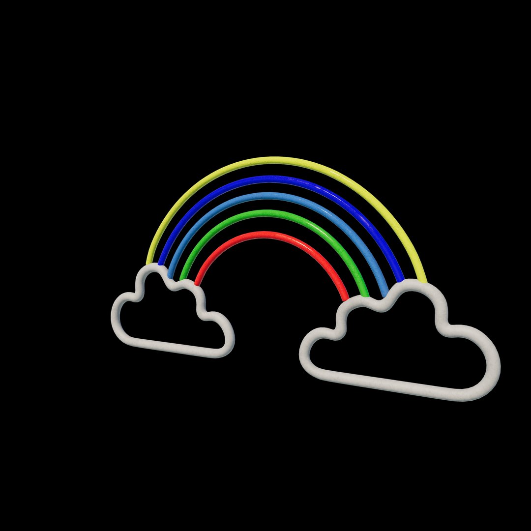 3D Rainbow Neon Light 3D Model Model - TurboSquid 2421573