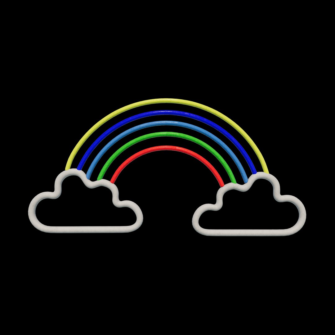 3D Rainbow Neon Light 3D Model Model - TurboSquid 2421573