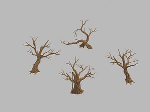 3d Scary Tree Dry Model
