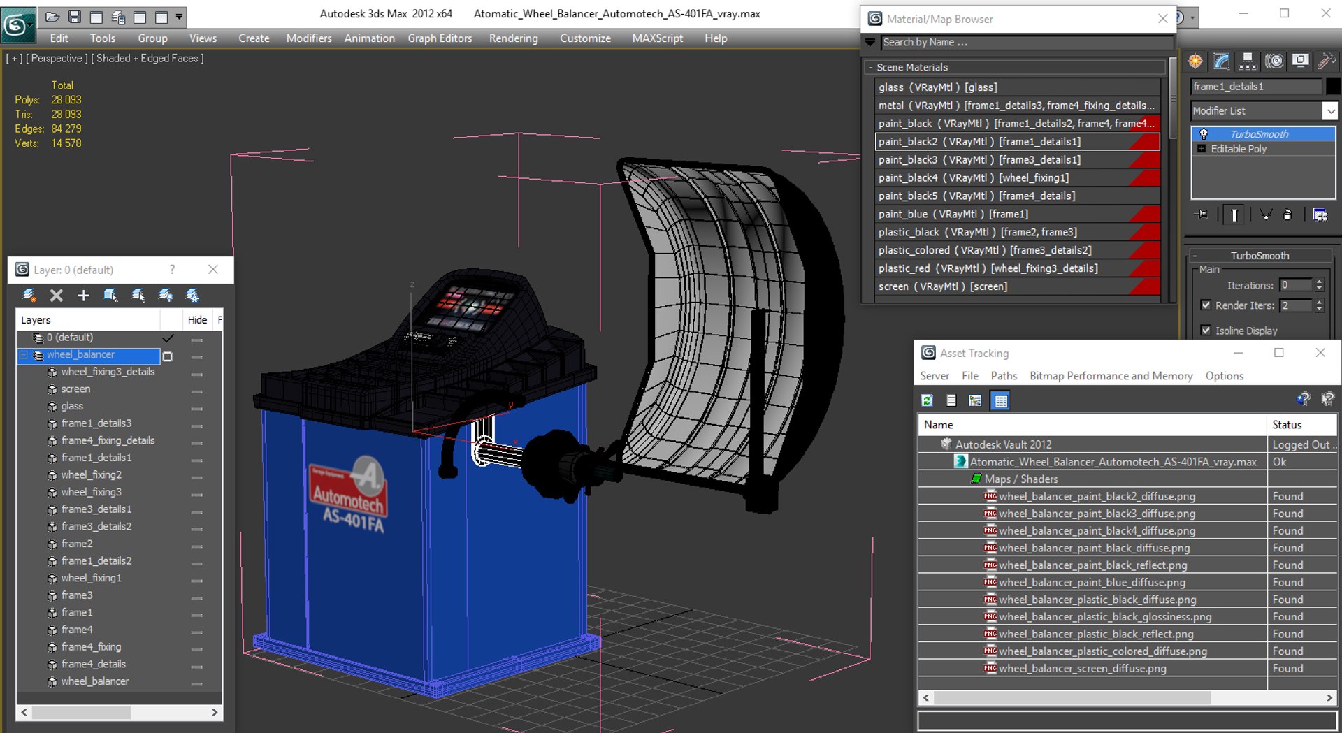 3D Model Automatic Wheel Balancer Automotech - TurboSquid 1422197