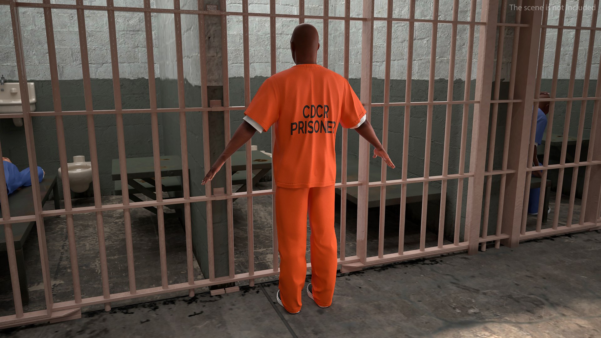 3D Black Male Prisoner A-Pose - TurboSquid 2363217