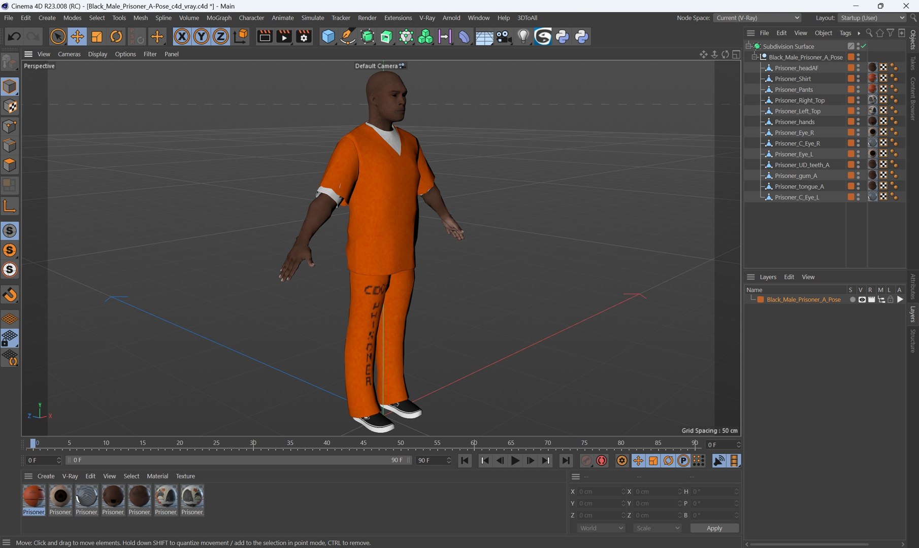 3D Black Male Prisoner A-Pose - TurboSquid 2363217
