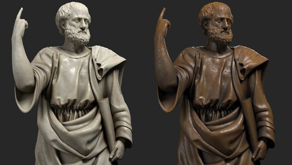 aristoteles sculpture 3d model