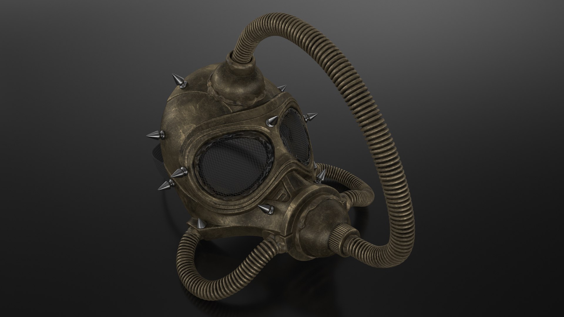 3D Cyberpunk Gas Mask With Spikes Model - TurboSquid 1981853