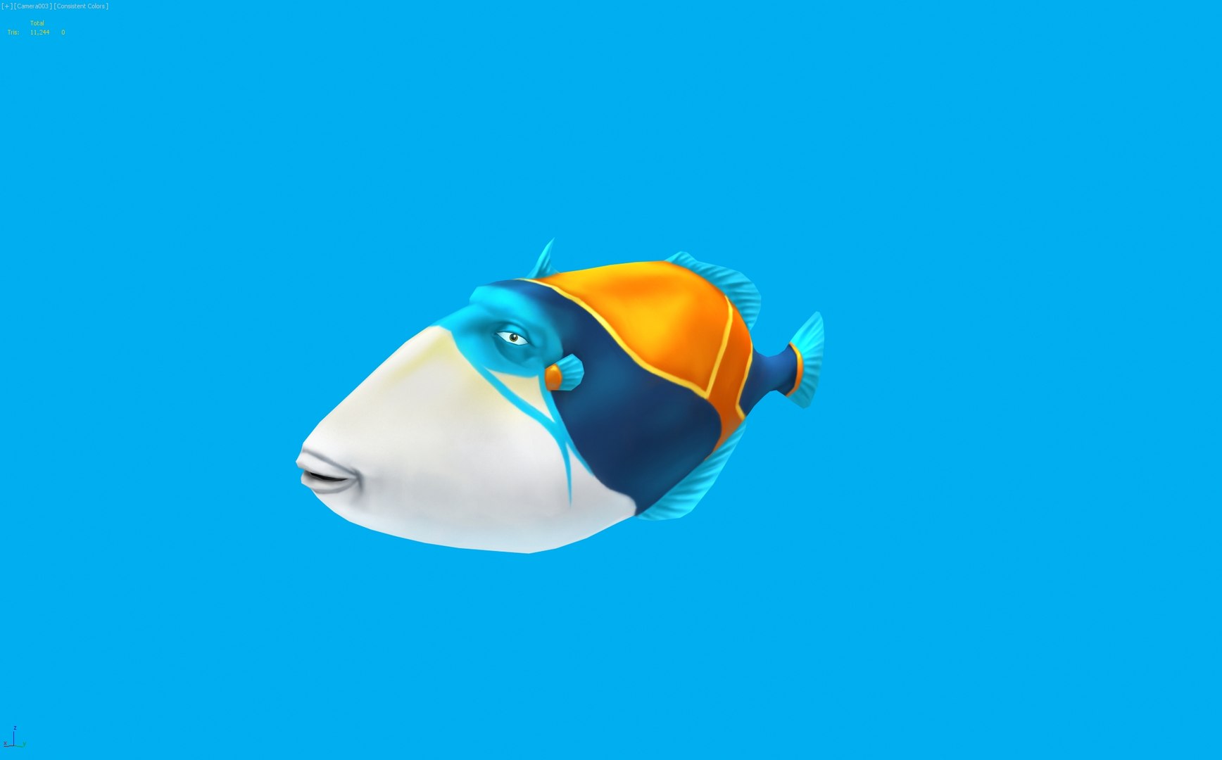 Cartoon Fish - Humuhumunukunukuapua 3d Model