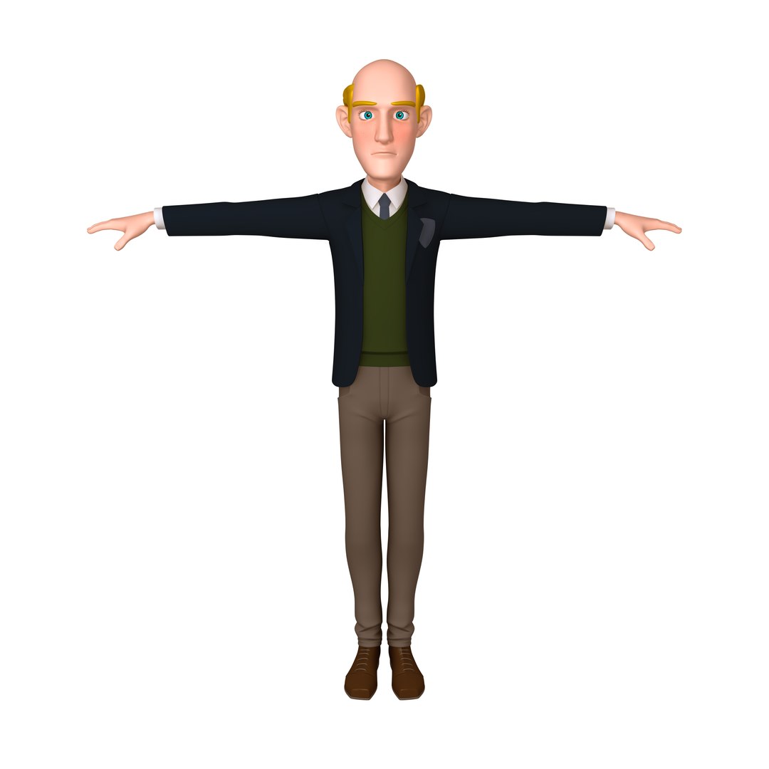 Man Cartoon Professor 01 3D - TurboSquid 1621844