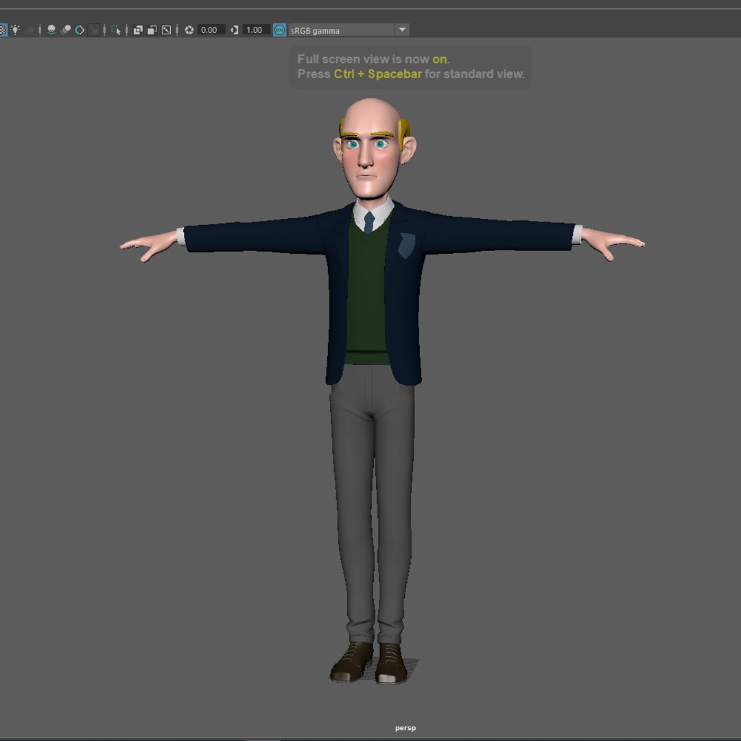 Man Cartoon Professor 01 3D - TurboSquid 1621844