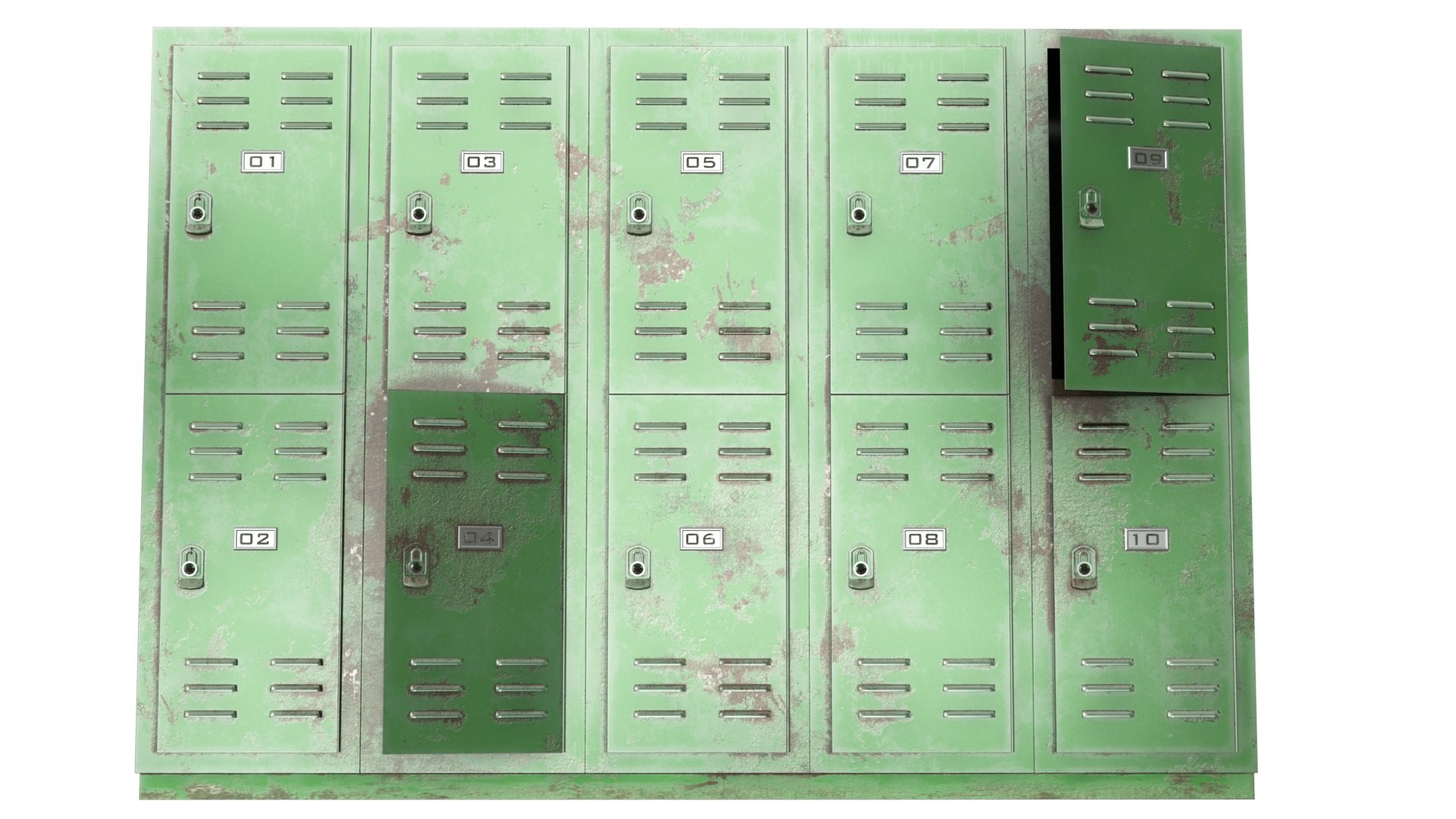 Locker Cabinet Old Green 3D - TurboSquid 2283205