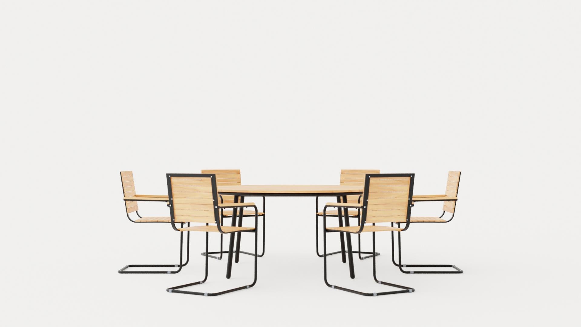 3D Model Malo And Reso Dining Set - TurboSquid 2240810