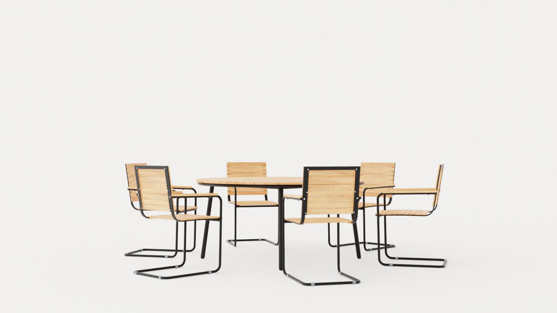 3D Model Malo And Reso Dining Set - TurboSquid 2240810