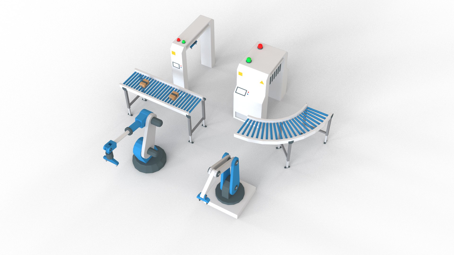 Warehouse Assembly Line Industry Zone 3D - TurboSquid 1997515