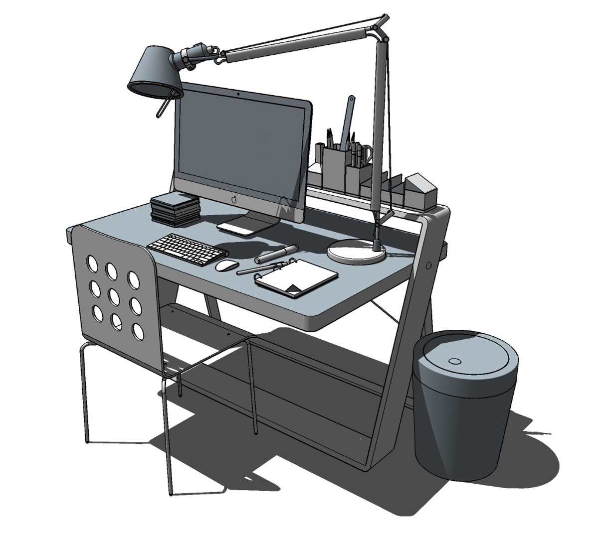 Office Desk 3D Model - TurboSquid 1239542