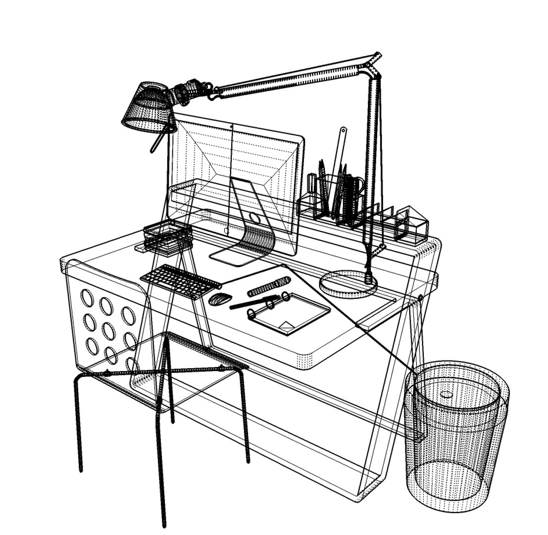 Office Desk 3D Model - TurboSquid 1239542