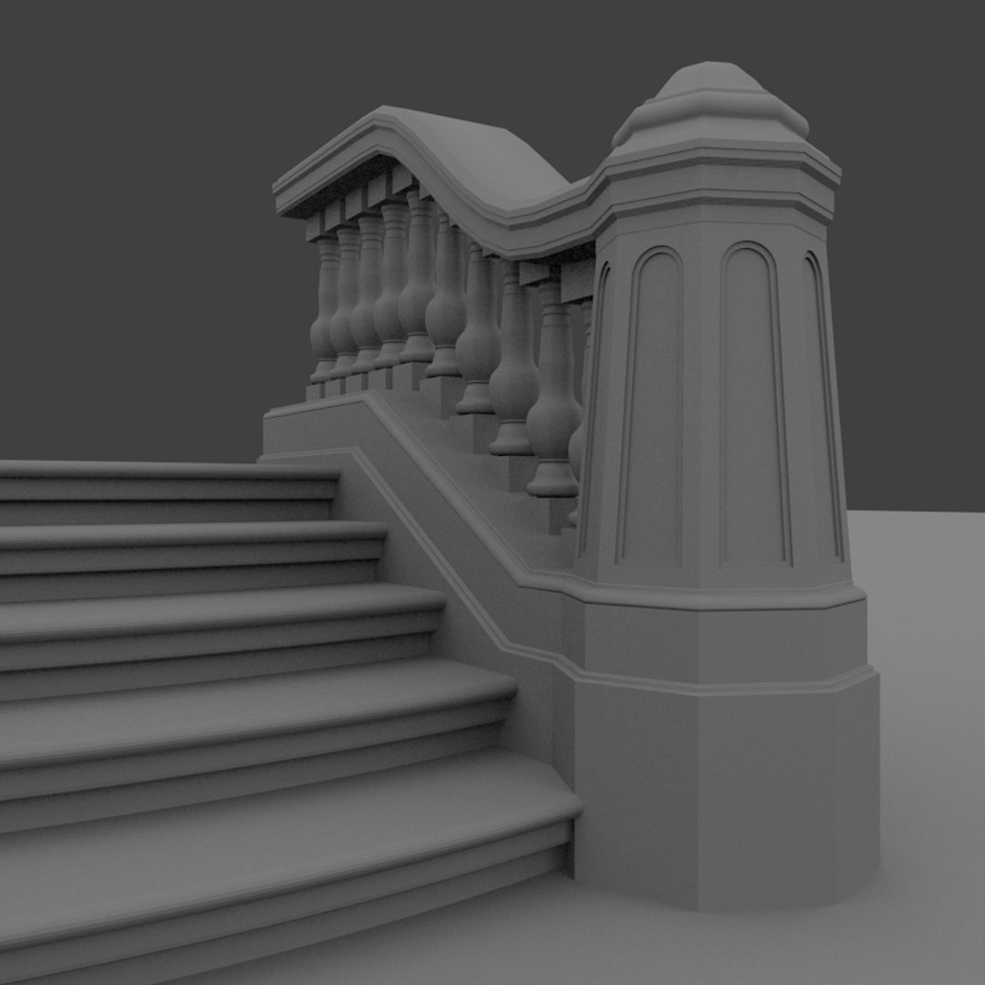 Stairs Old 3d Obj