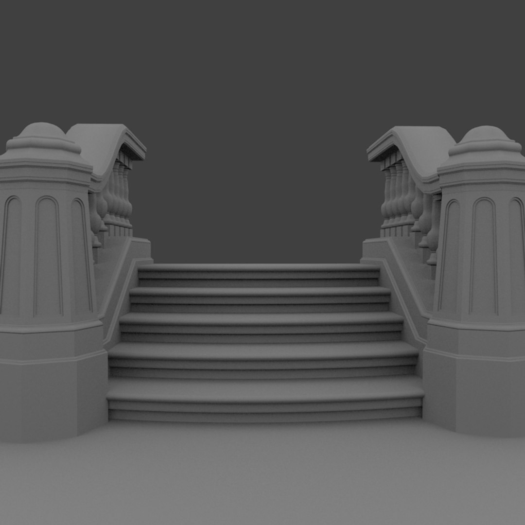 Stairs Old 3d Obj