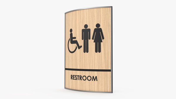 3D model Unisex Accessible Restroom Sign - TurboSquid 2042727