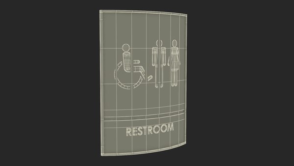3D model Unisex Accessible Restroom Sign - TurboSquid 2042727