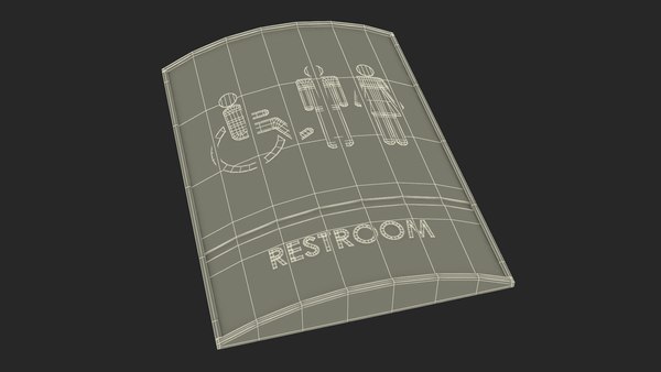 3D model Unisex Accessible Restroom Sign - TurboSquid 2042727