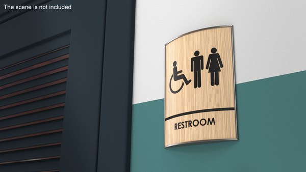 3D model Unisex Accessible Restroom Sign - TurboSquid 2042727