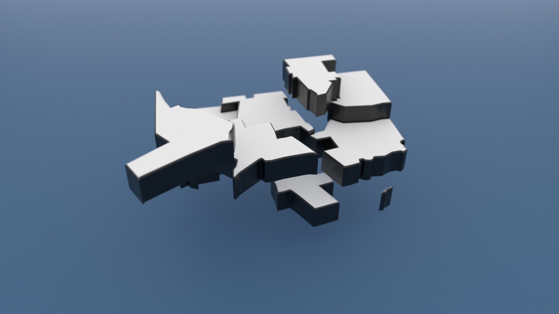 3D Connecticut Counties - Map Of United States Of America USA Model ...