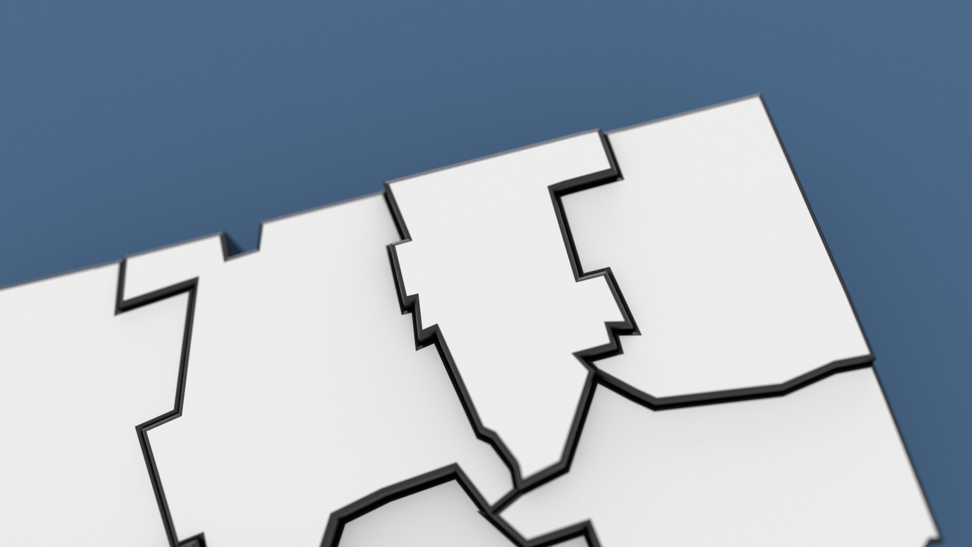 3D Connecticut Counties - Map Of United States Of America USA Model ...