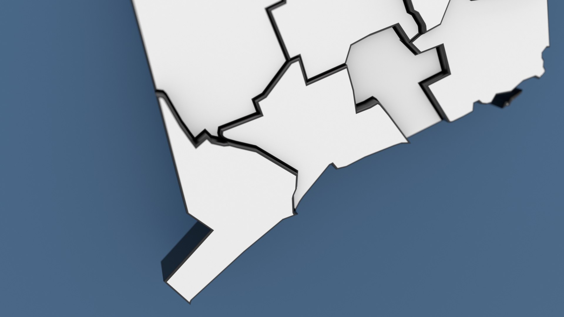 3D Connecticut Counties - Map Of United States Of America USA Model ...