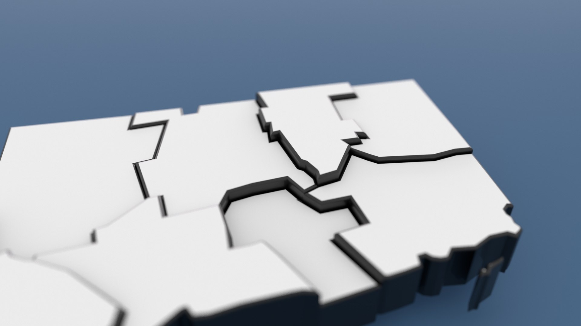 3D Connecticut Counties - Map Of United States Of America USA Model ...