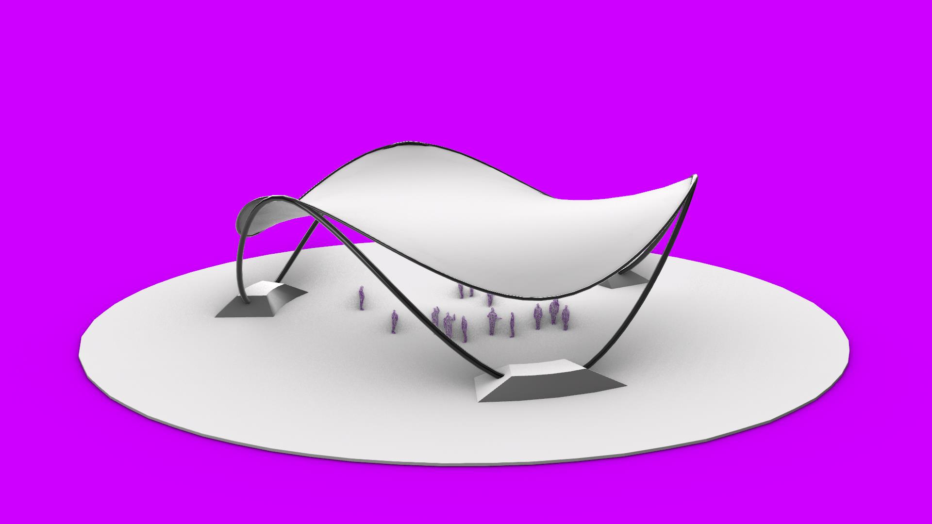 3D Tensile Structure Canopy Set 03 Model - TurboSquid 2358916