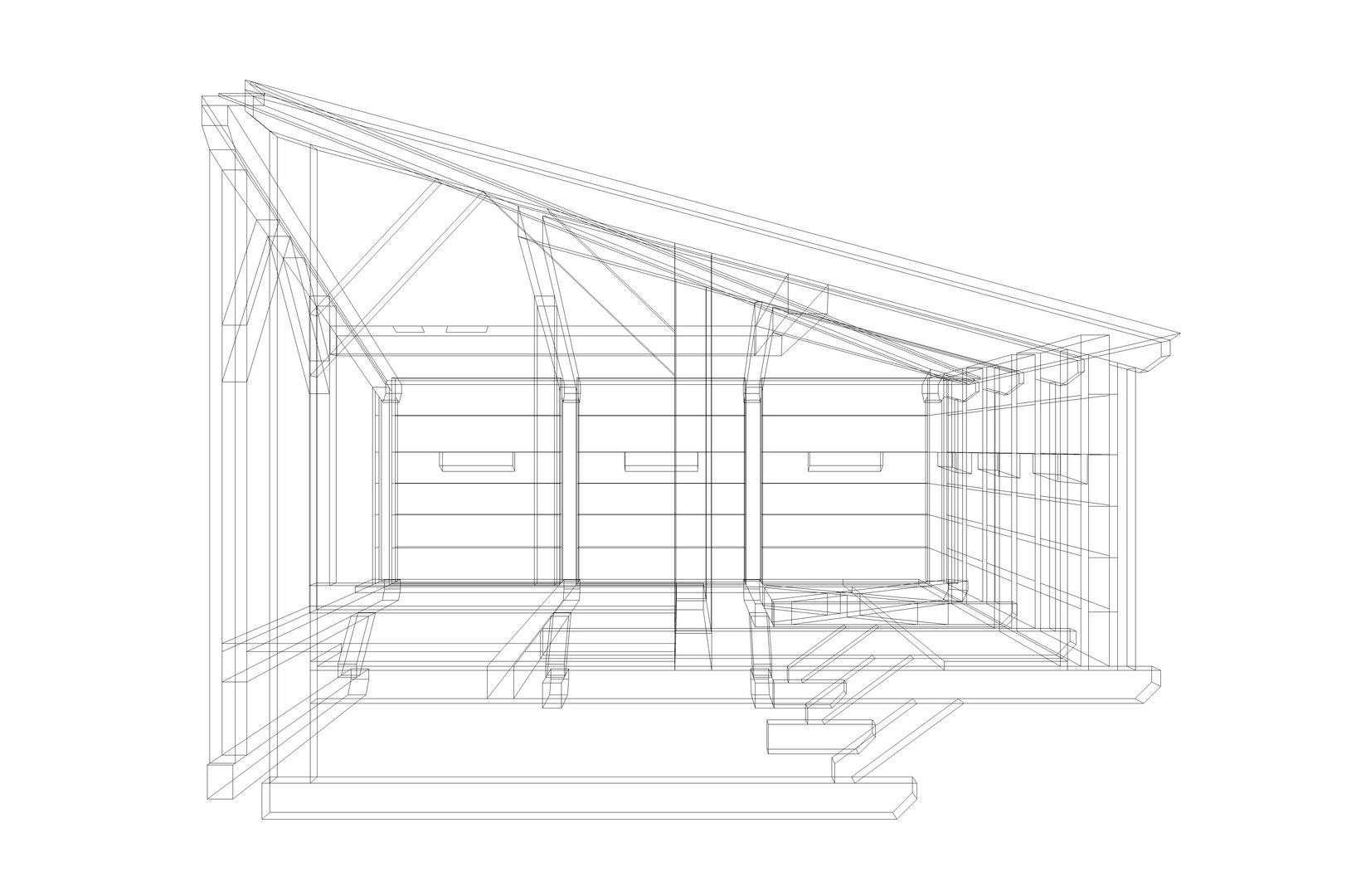 3d model castle hoarding section