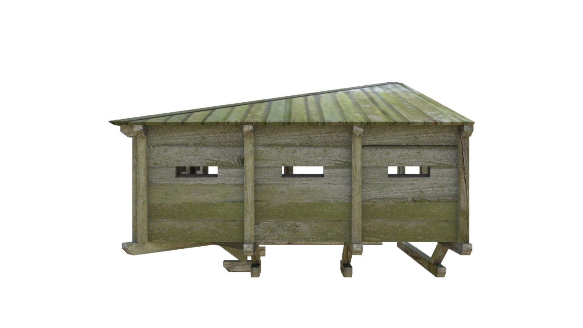 3d model castle hoarding section