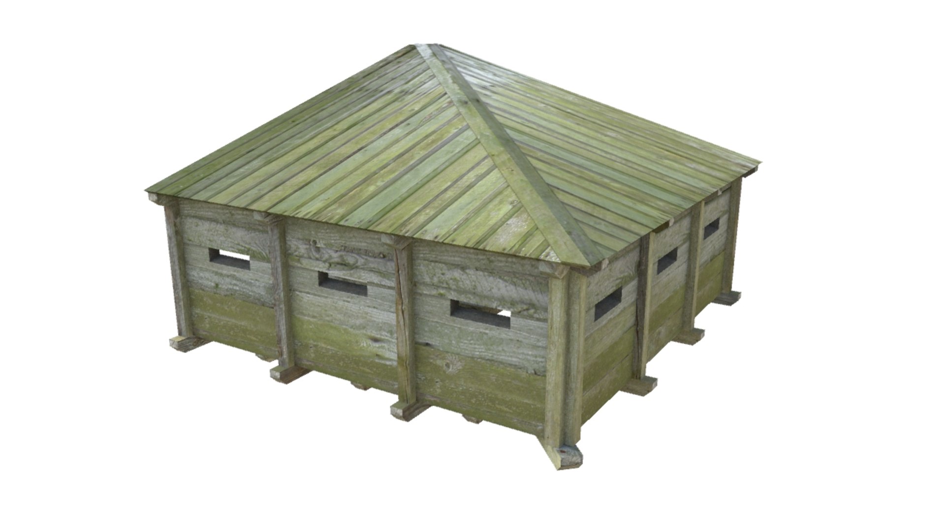 3d model castle hoarding section