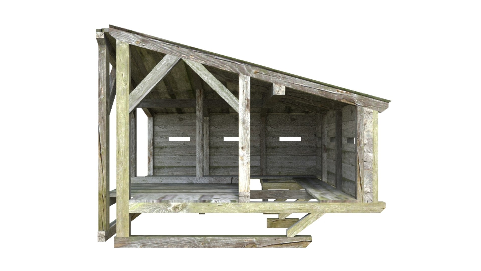 3d model castle hoarding section