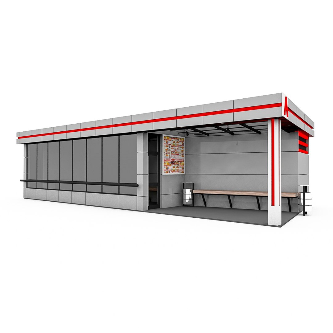 3d model city bus stop