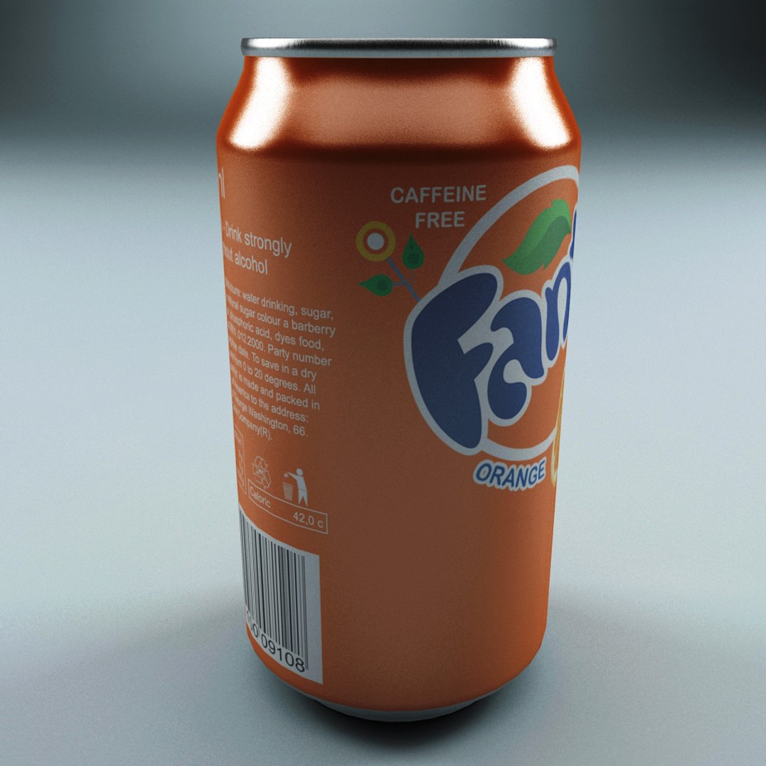 drink fanta 0 33l 3d model