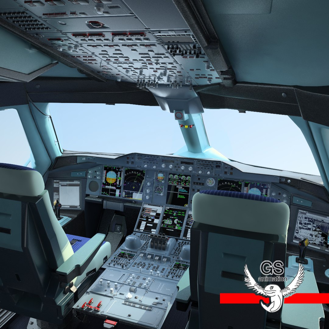 3d Model Airbus Flight Deck
