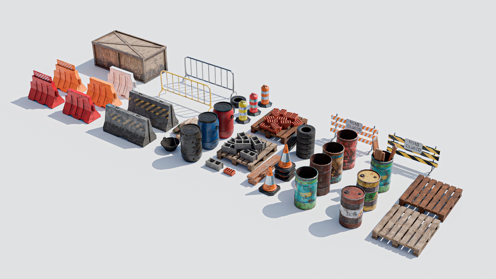 Construction Props - Low Poly Pack 3D Model - TurboSquid 2229868