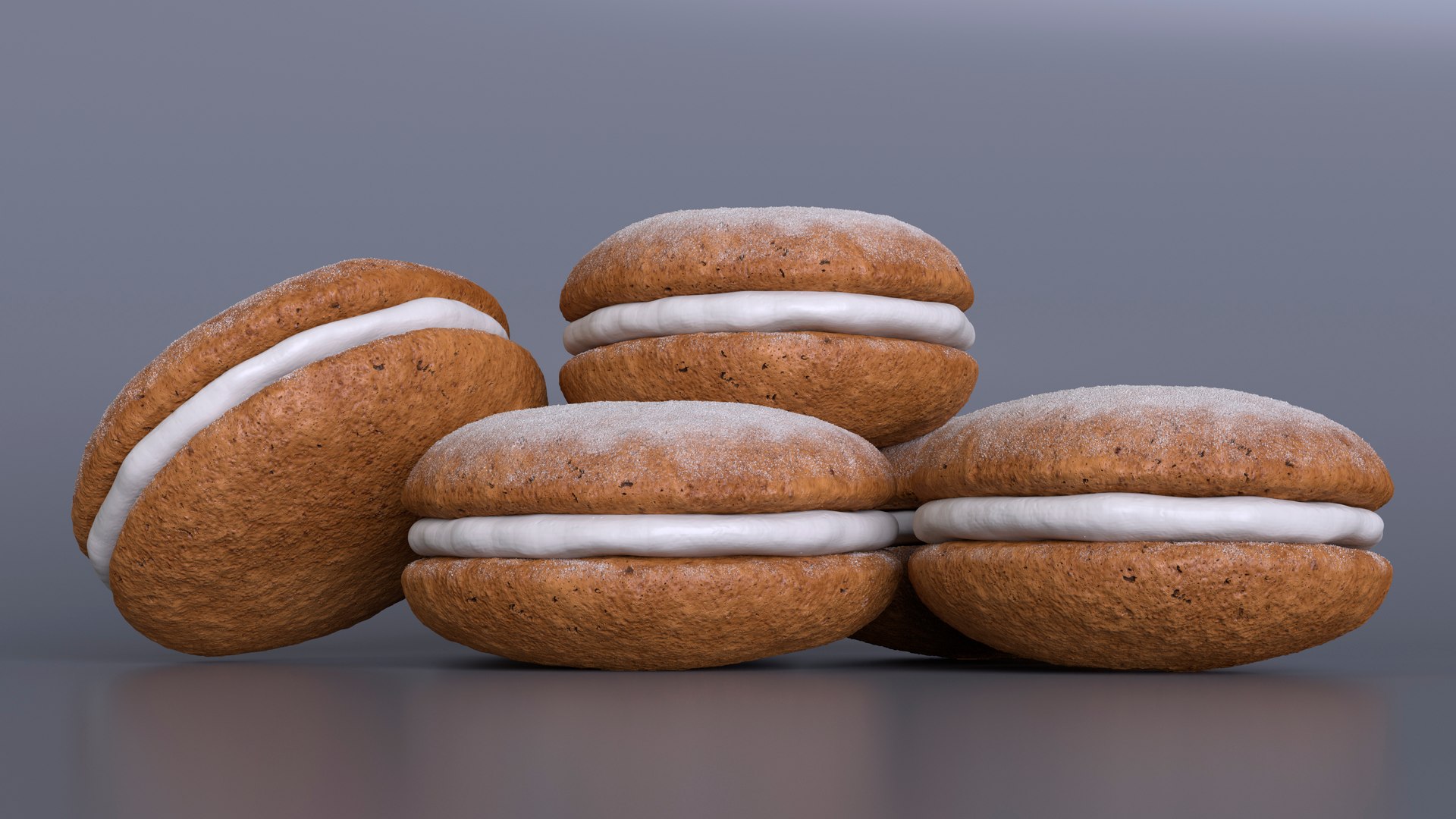 Sandwich Cookie Sprinkled with Powdered Sugar 3D model - TurboSquid 2167813
