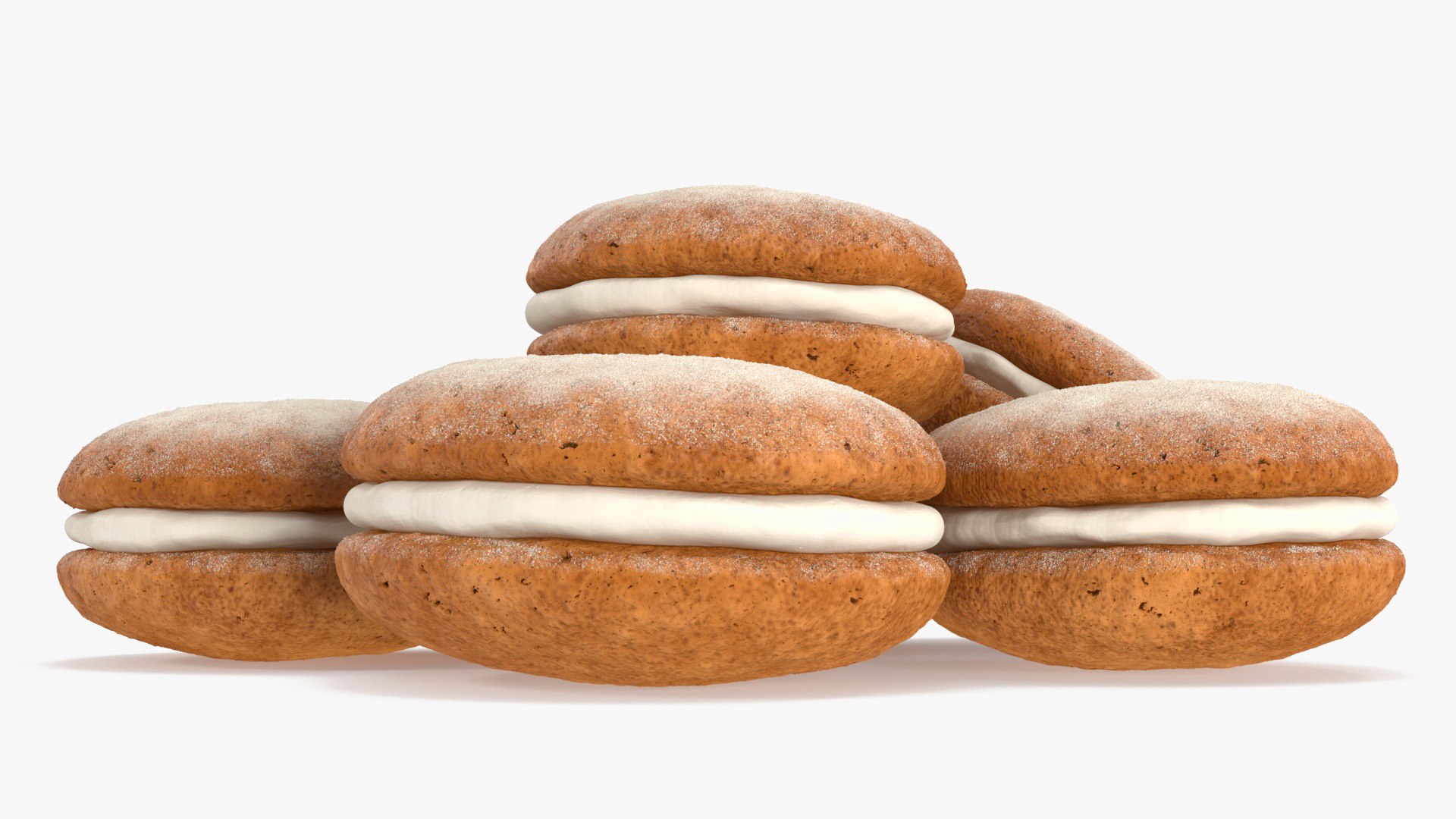 Sandwich Cookie Sprinkled With Powdered Sugar 3D Model - TurboSquid 2167813