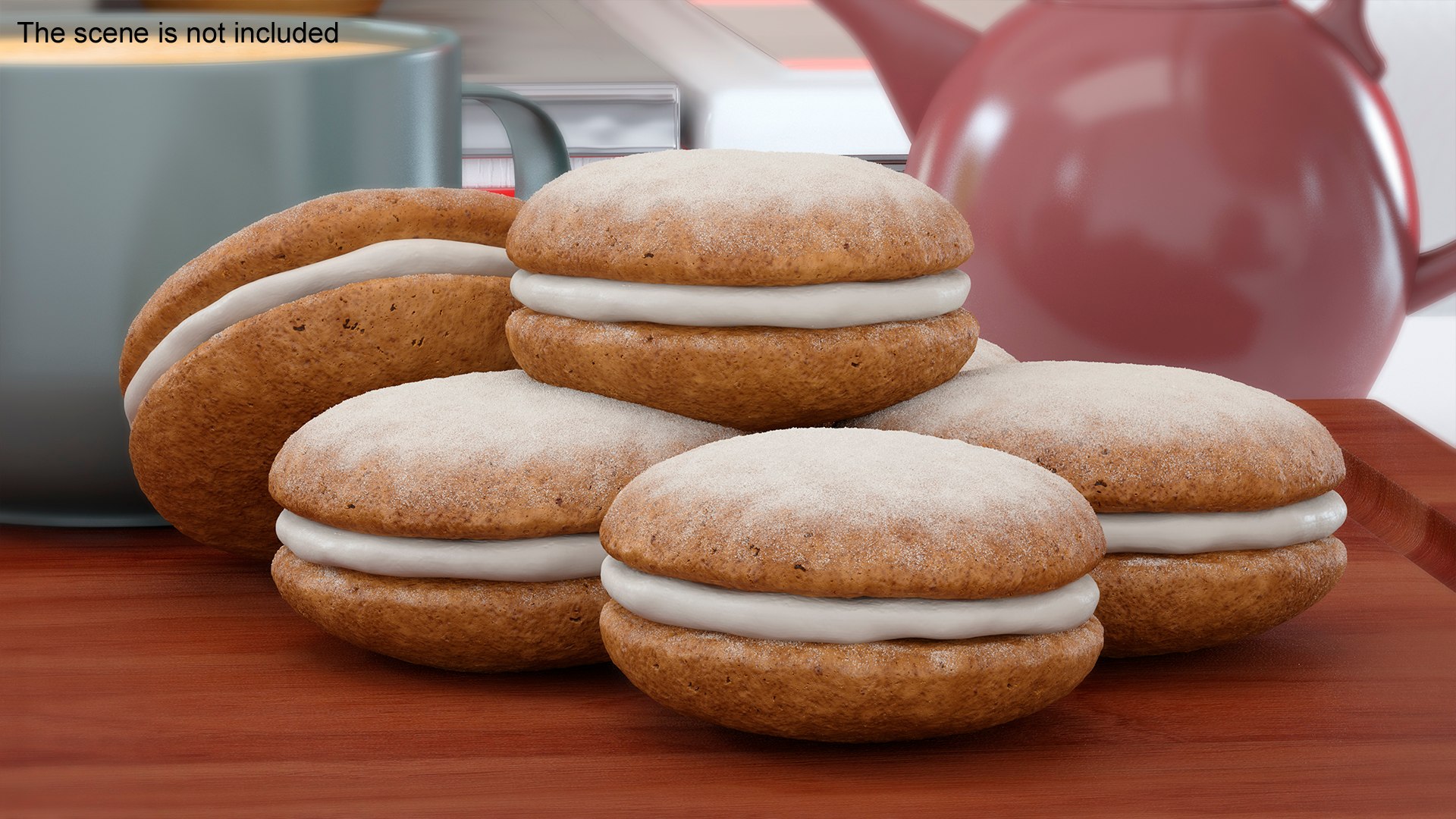 Sandwich Cookie Sprinkled With Powdered Sugar 3D Model - TurboSquid 2167813