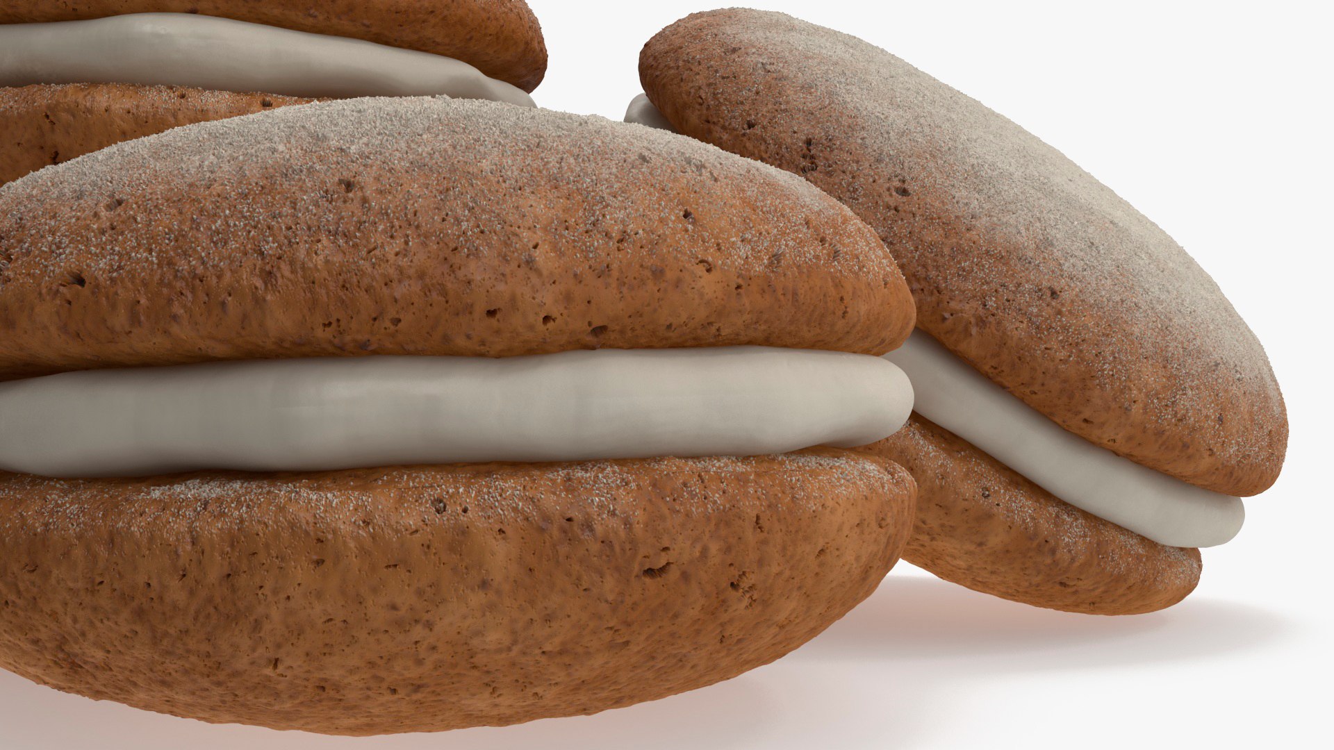 Sandwich Cookie Sprinkled With Powdered Sugar 3D Model - TurboSquid 2167813