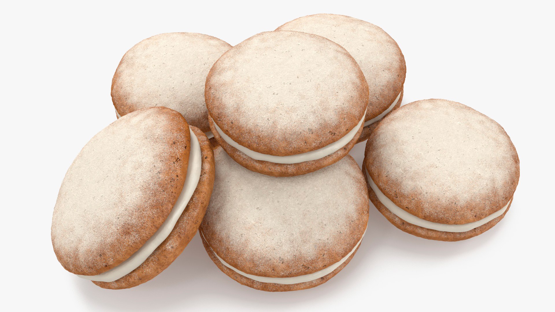 Sandwich Cookie Sprinkled With Powdered Sugar 3D Model - TurboSquid 2167813