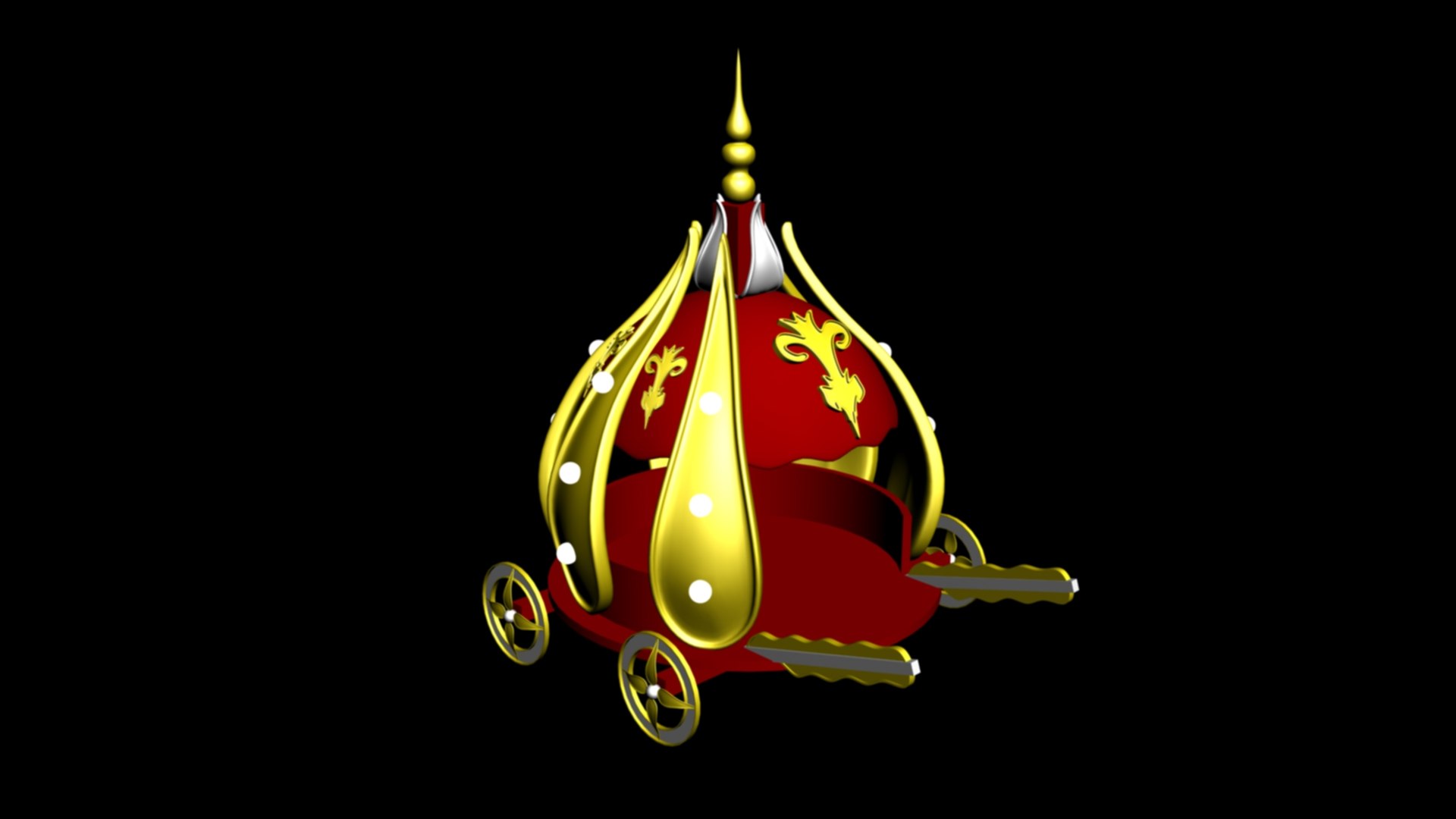 Crown Shaped Royal Horse Carriage Buggy 3D - TurboSquid 2239621