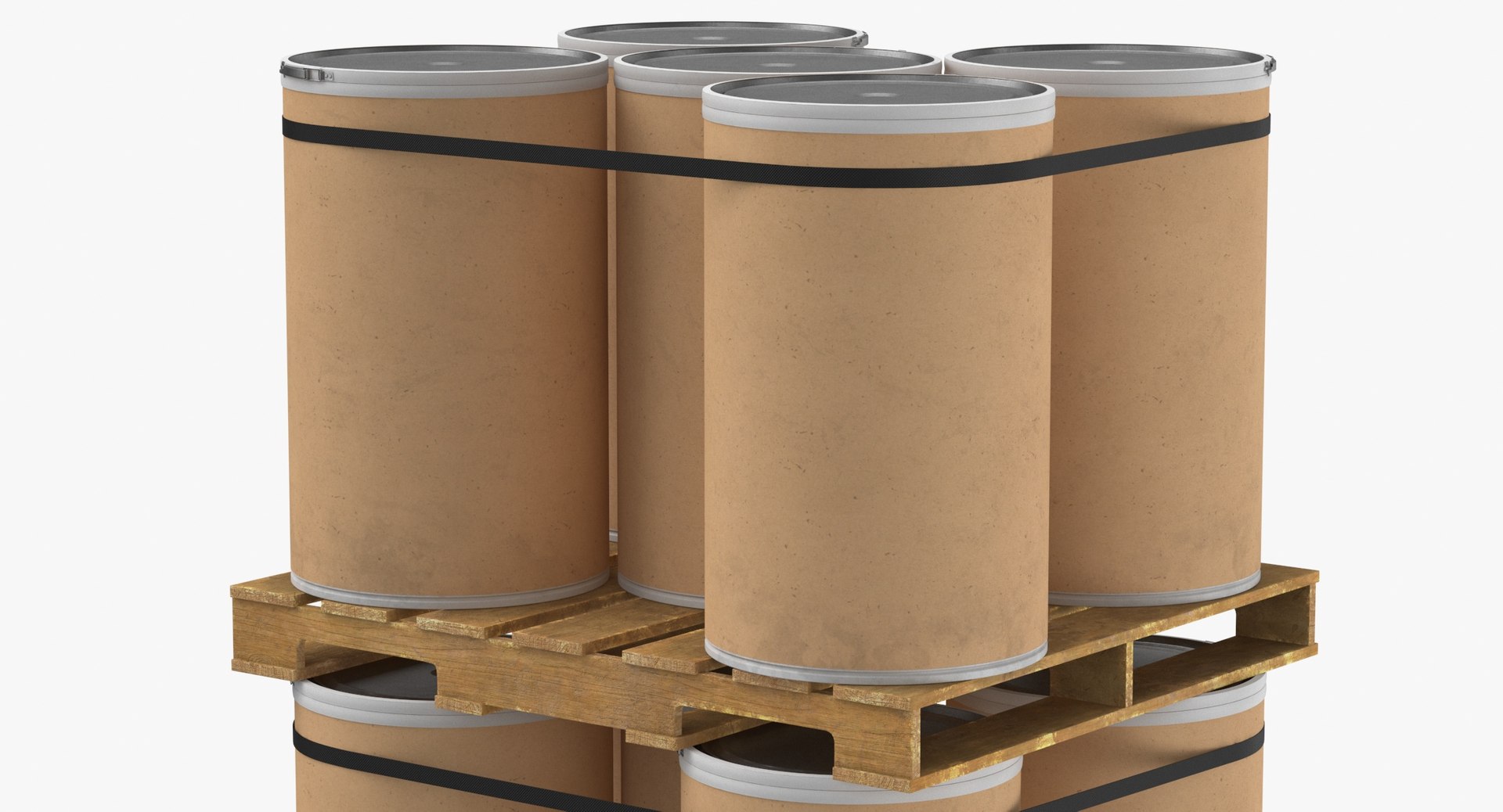 Cardboard Drum Barrel Double Pallet 3D - TurboSquid 1965867