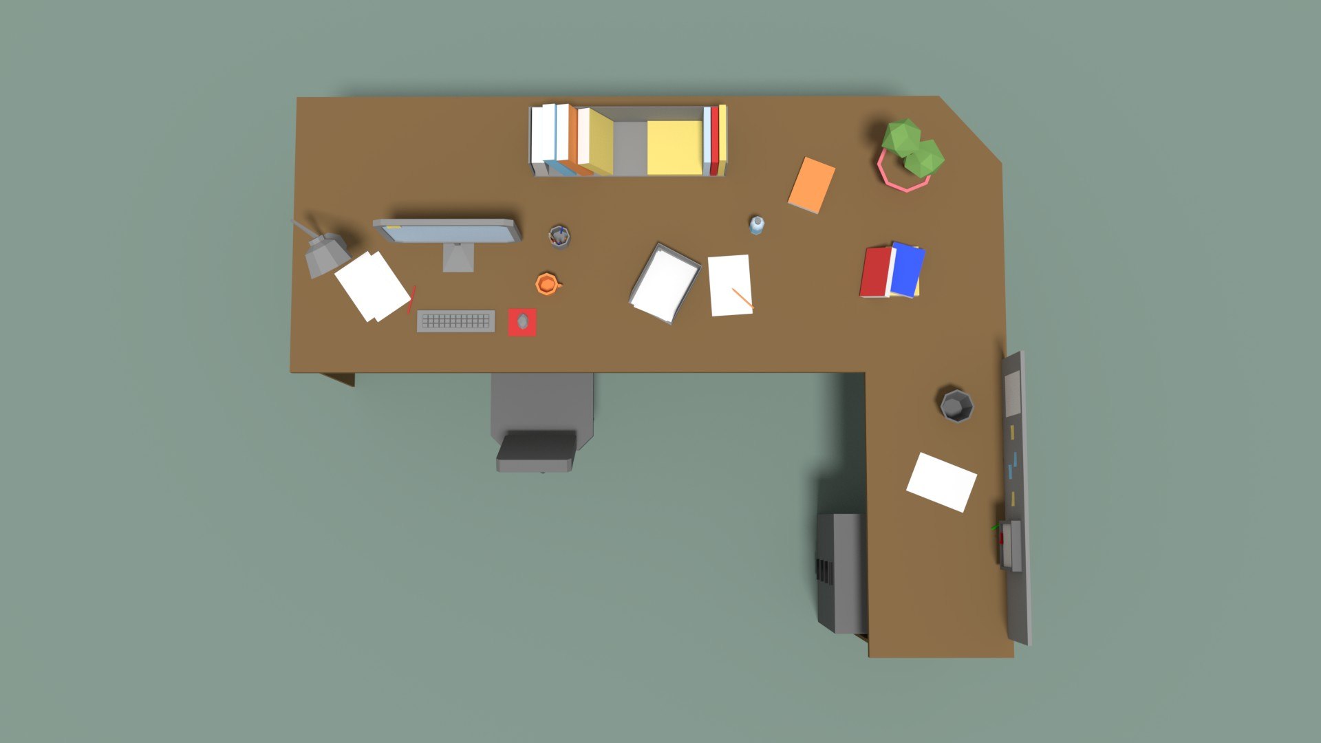 Cartoony Office Desk 3D Model - TurboSquid 1195616