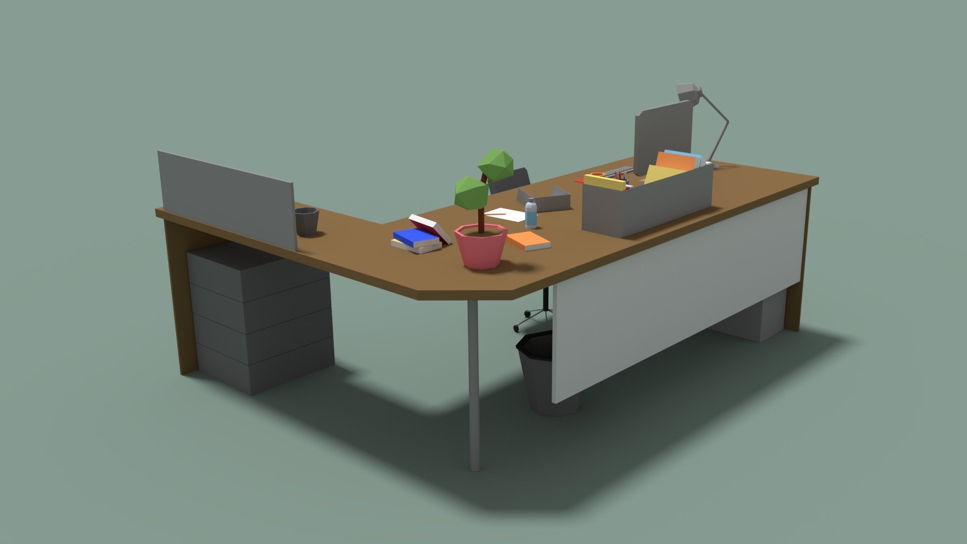 Cartoony Office Desk 3D Model - TurboSquid 1195616