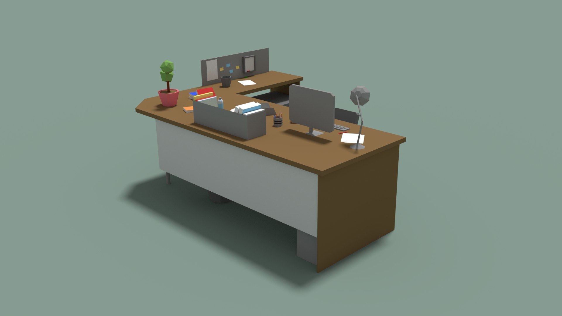 Cartoony Office Desk 3D Model - TurboSquid 1195616