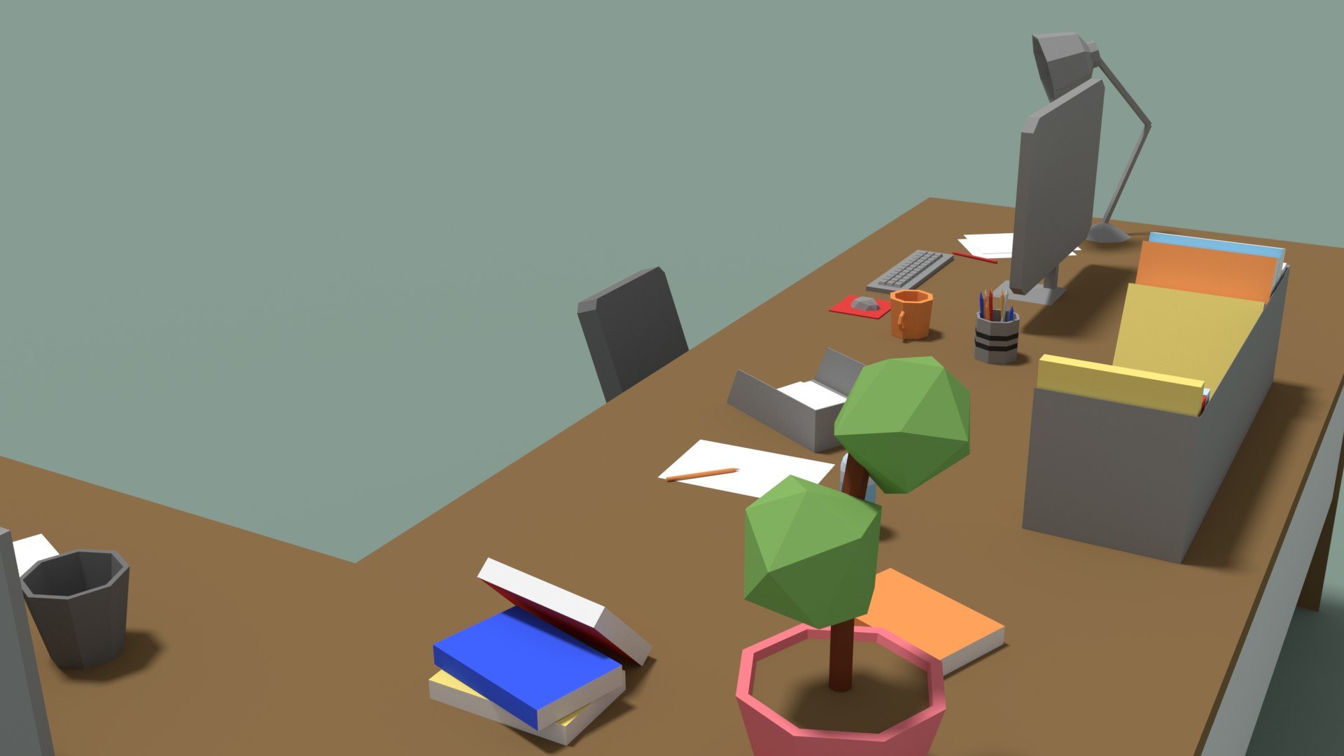 Cartoony Office Desk 3D Model - TurboSquid 1195616