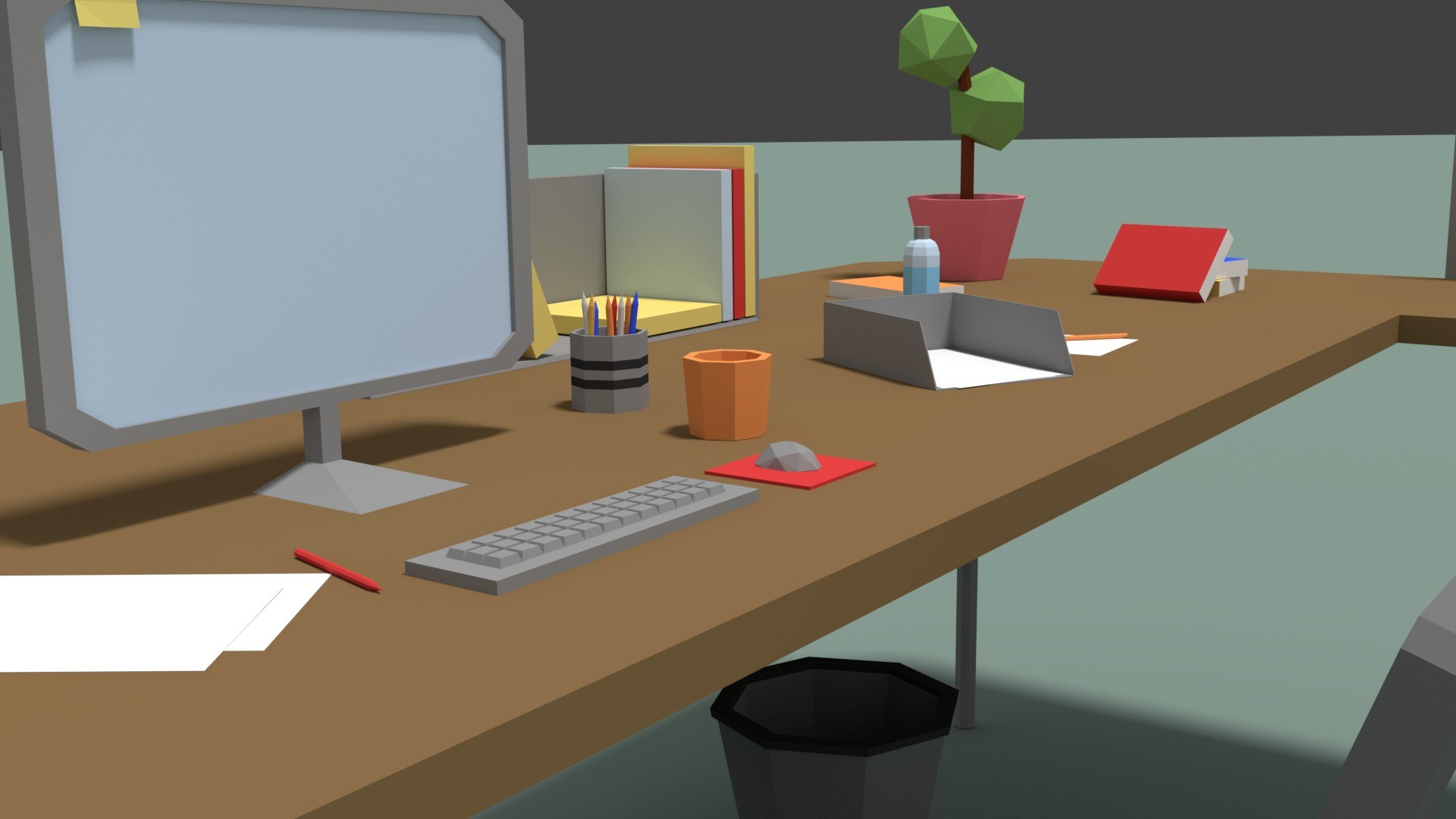 Cartoony Office Desk 3D Model - TurboSquid 1195616