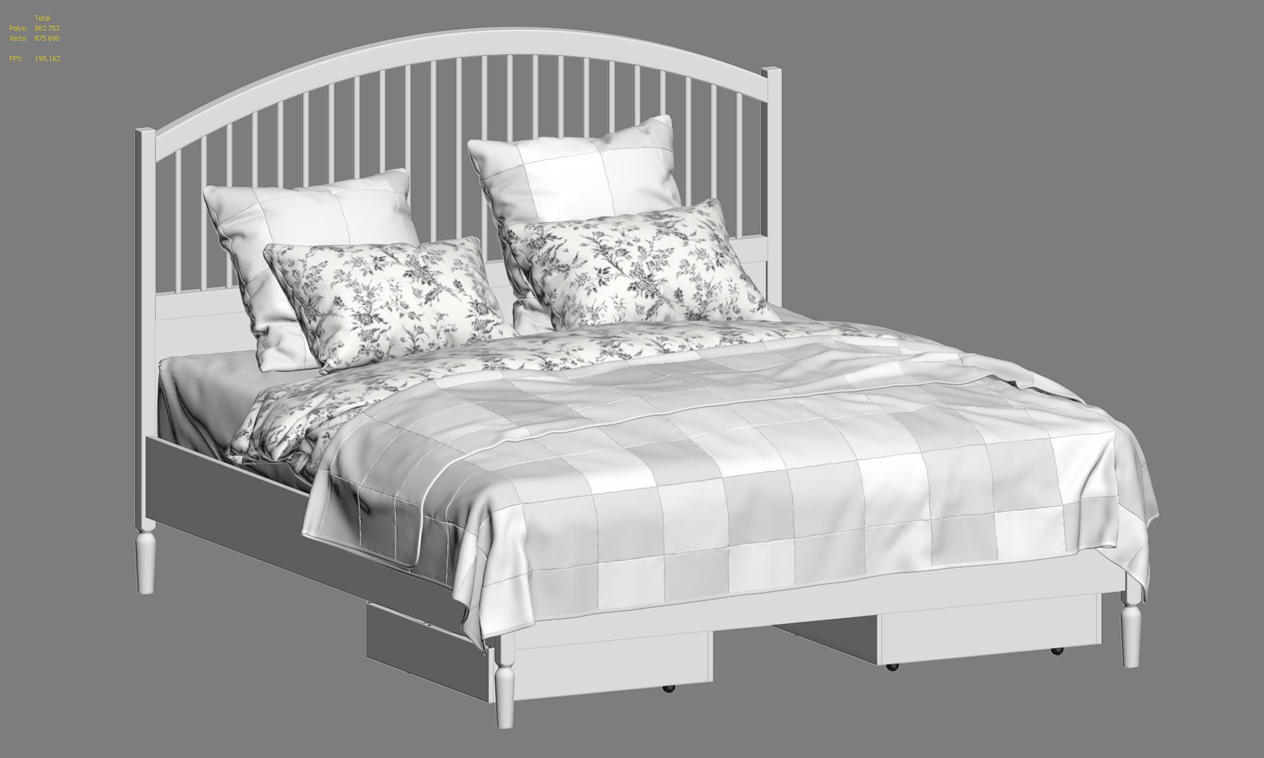 3D Model Bed Storage - TurboSquid 1420687