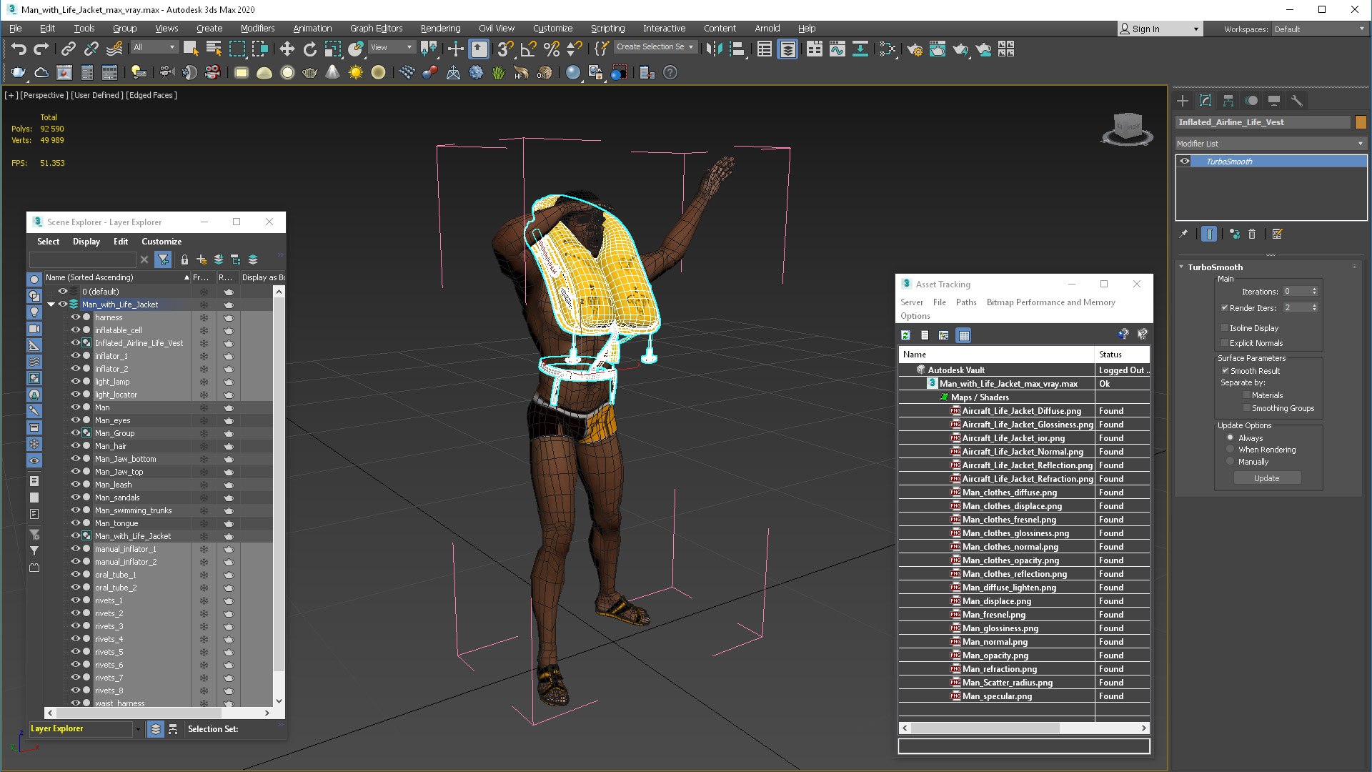 3D Man With Life Jacket Model - TurboSquid 2315067
